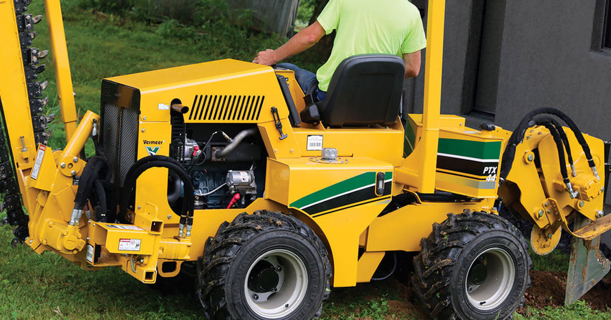 Vermeer PTX44 Ride-on Plow/Trencher for Underground Utilities