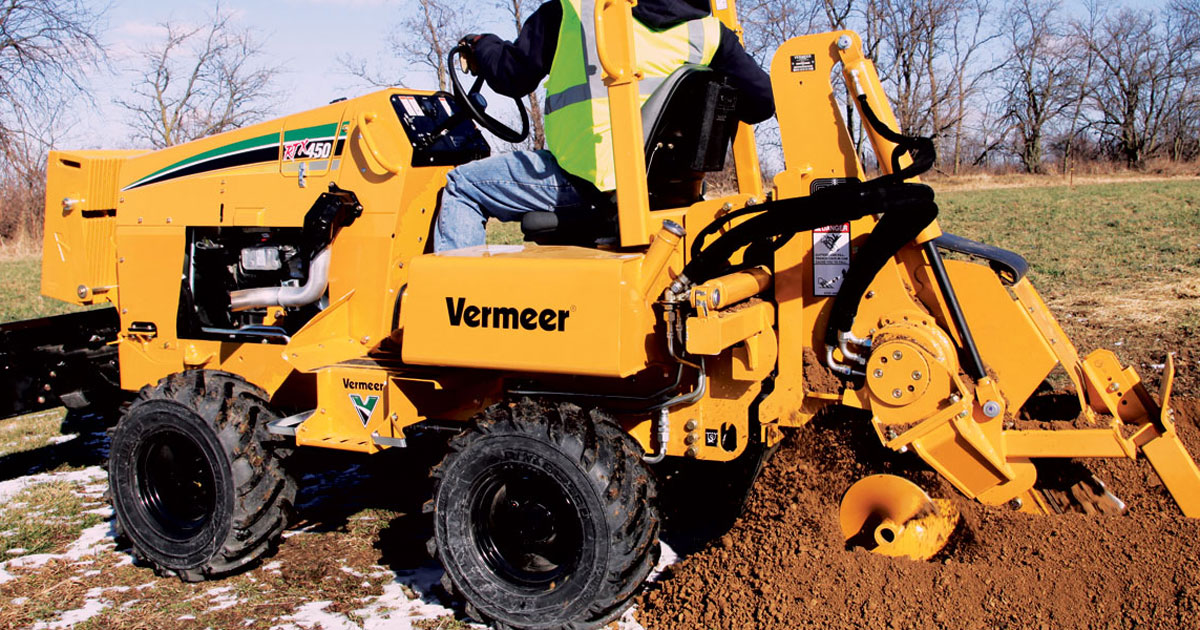 RTX450 Ride-on Tractor Trencher for Utility Installation